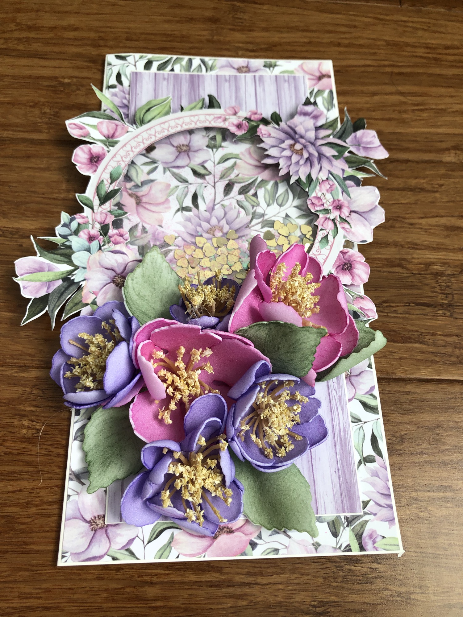 Shaker Card with Foam Flowers – My Celestial Creations